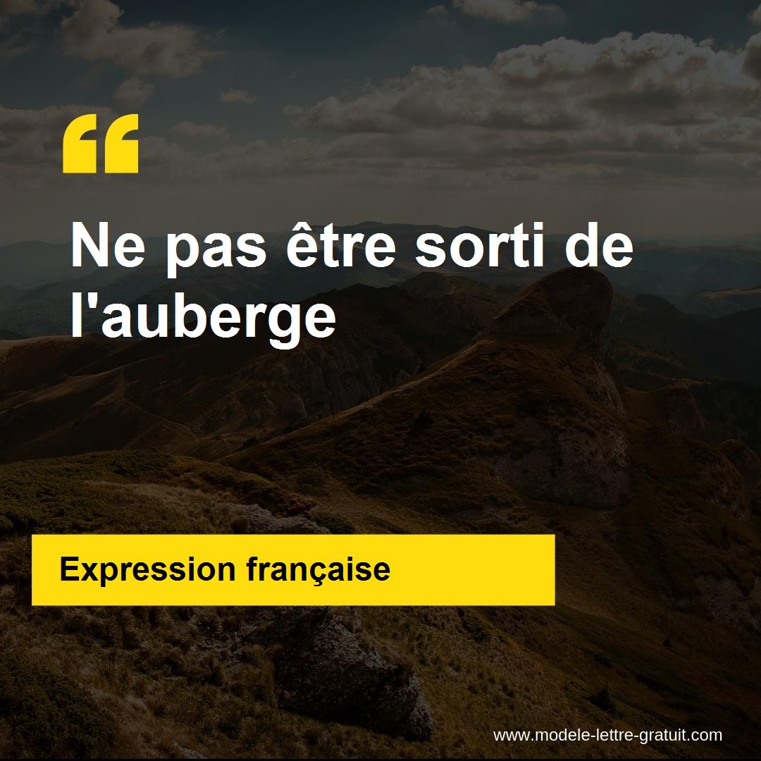 L'expression « Ne pas être sorti de l'auberge », signification et origine