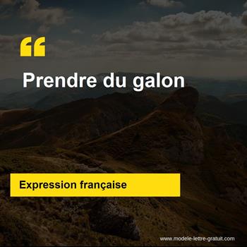 L'expression « Prendre du galon », signification et origine